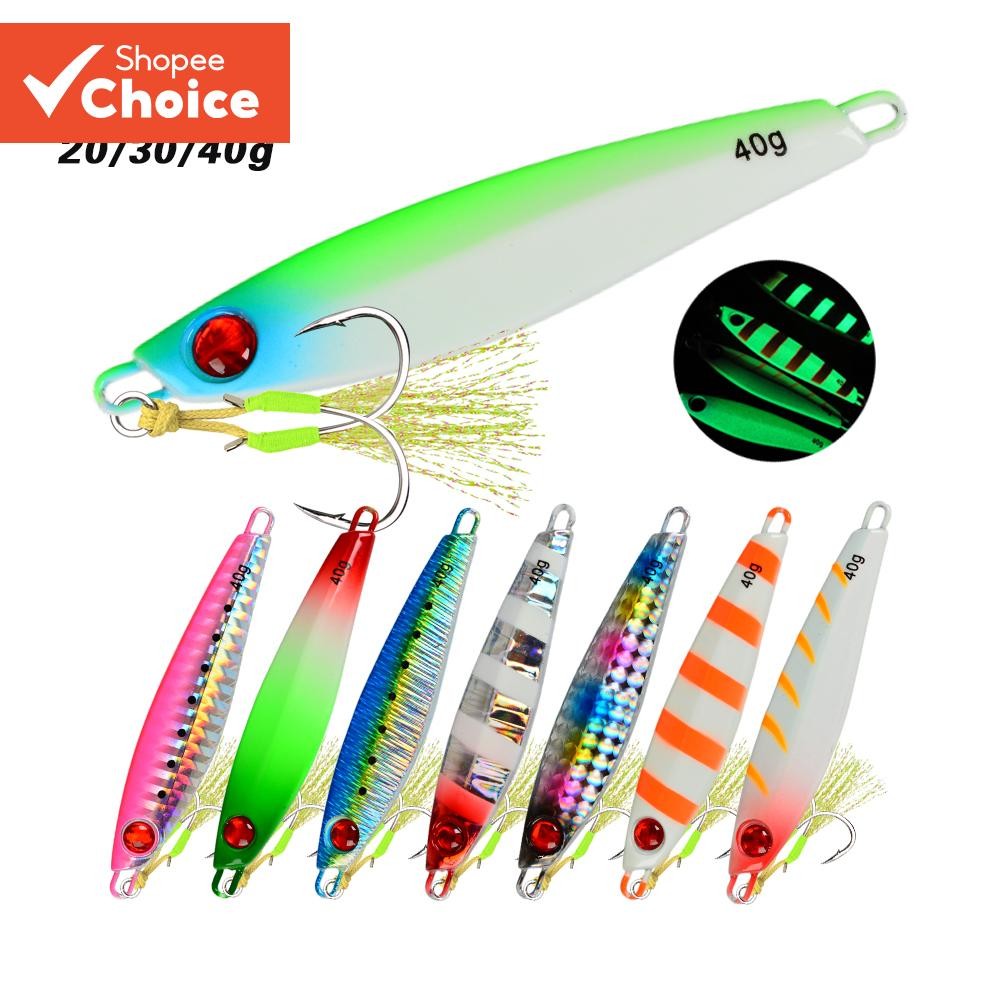 TL Metal Jig 3D Printed Eyes Fast Sinking 1PC Jigging Lure with Hook 20g 30g 40g Saltwater Shore ...