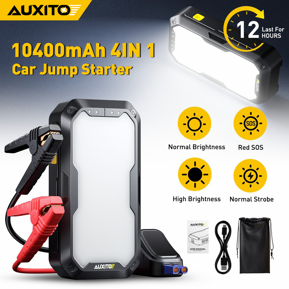 AUXITO 10400mAh Car Jump Starter Multi-Functional Emergency Start Power ...