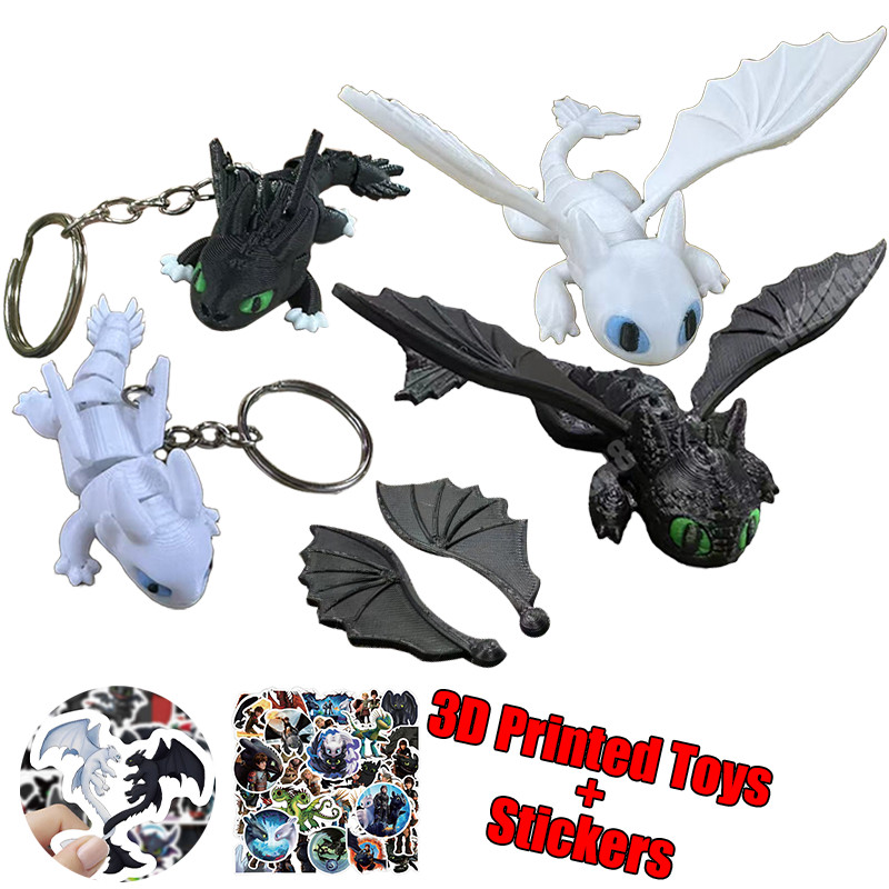 3D Printed Toys How to Train Your Dragon Action Figure Toothless Light ...
