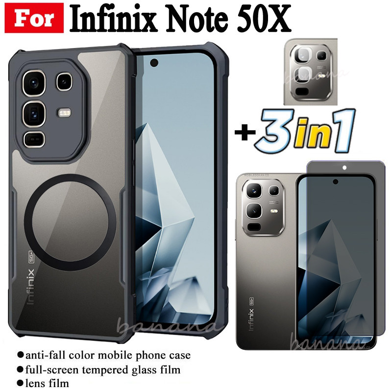 3 in 1 Infinix Note 50x Shockproof Phone Case With Magnetic Wireless ...