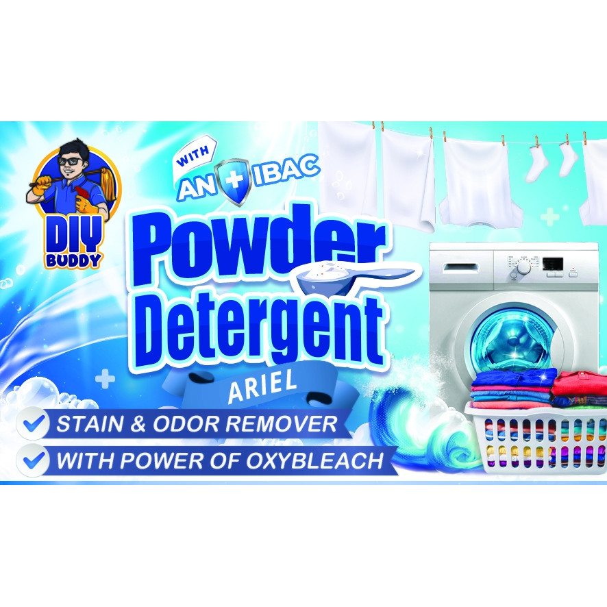 STICKER LABEL with BRAND logo; POWDER DETERGENT (3x2 inches) - 5PCS ...