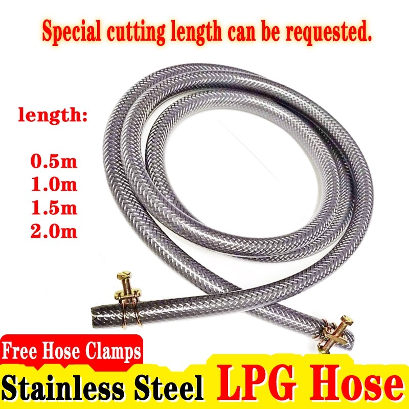Original LPG Hose 3/8 Stainless Steel Braided w/ Free Quality Big Hose ...