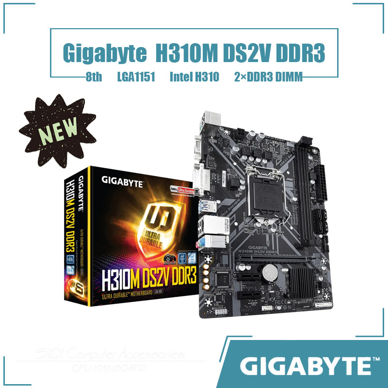 [NEW] Gigabyte H310M DS2V DDR3 Motherboard Intel H310 2×DDR3 DIMM LGA1151 Desktop Mainboard ...