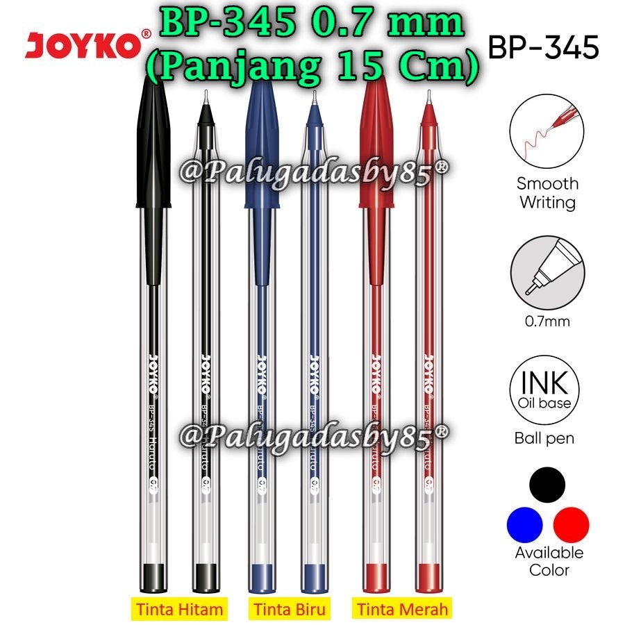(1 Pack/12) WHOLESALE Joyko BP-345 Haruto Ballpoint Pen 0.7 mm / Ball ...