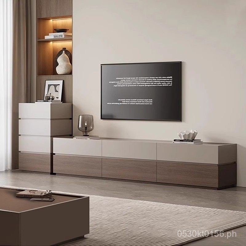 Storage Cabinet Background Wall Integrated Elevated TV Cabinet Fenghe ...