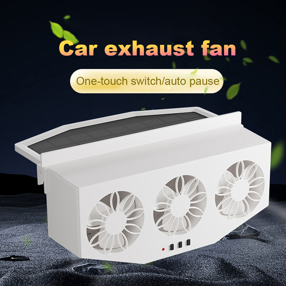 Solar Car Exhaust Fan with 3 Air Outlets Car Radiator Cooling Fan for ...