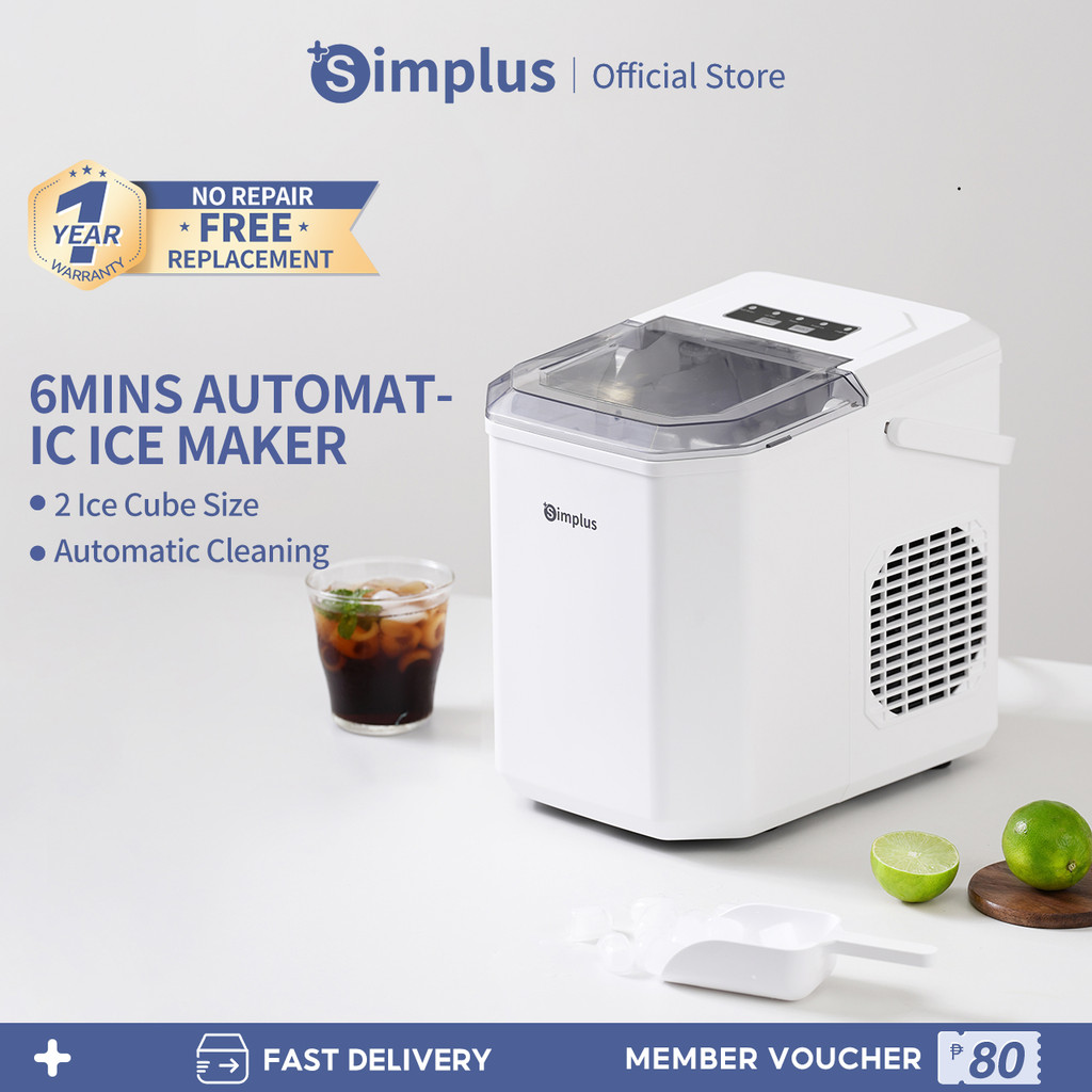 Simplus Automatic Ice Maker Machine Intelligent Ice Cube Maker 12kg/24H ...