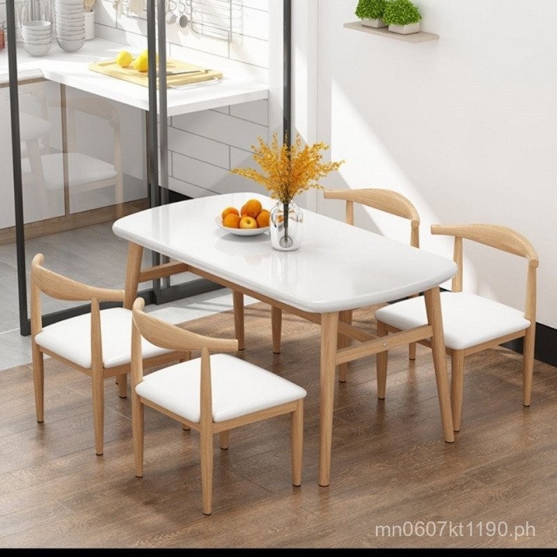 Rectangular Table and Chairs Set for Breakfast Shop, Home Dining ...