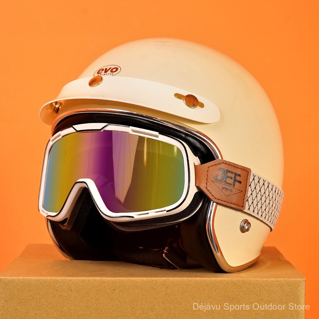 EVO Vintage Helmet Ginger Vespa Pedal Chinchilla Motorcycle Scooter3 ...