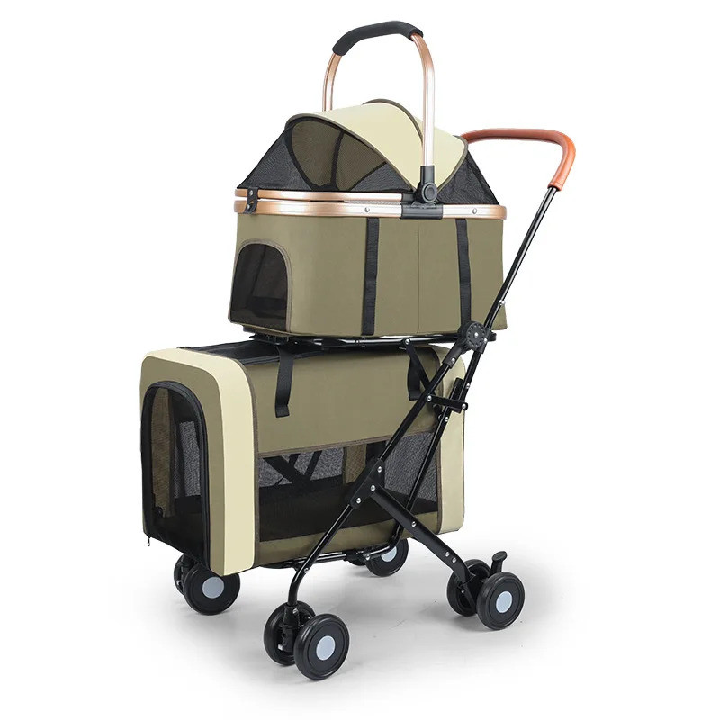 Detachable Double-decker Pet Stroller Cat and Dog Outdoor Stroller ...