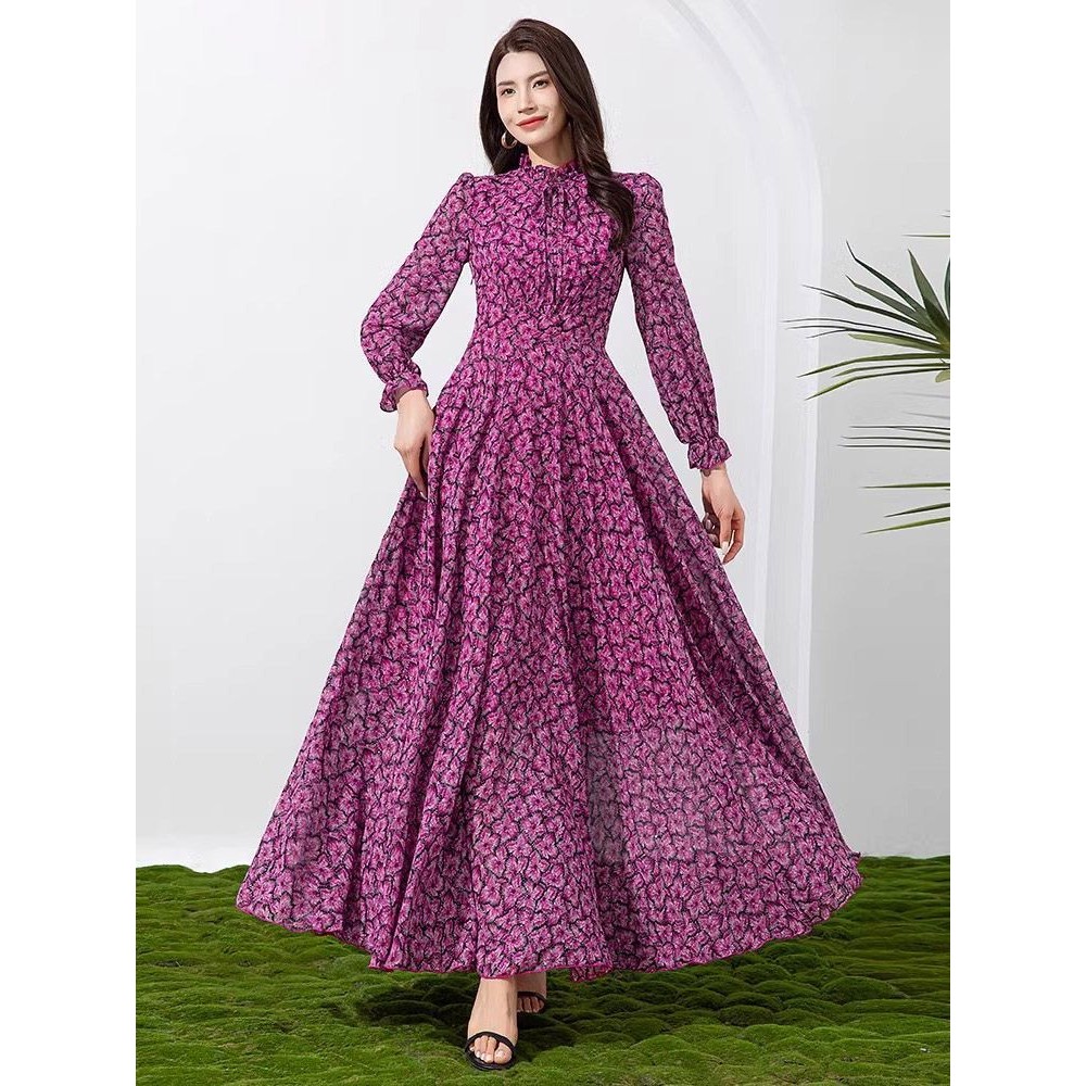 Shooting Chiffon Dress 2025 Female Spring Summer Printed Beach Skirt ...