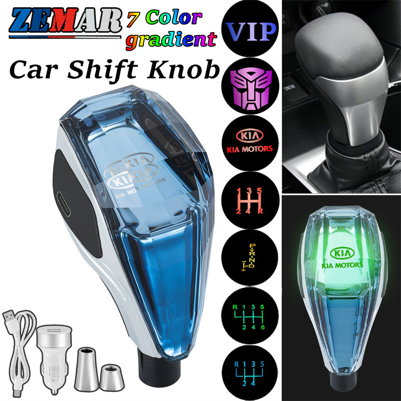 KIA Car Crystal Handles Gear Shift Knob Glowing Gear Lever Retrofit ...