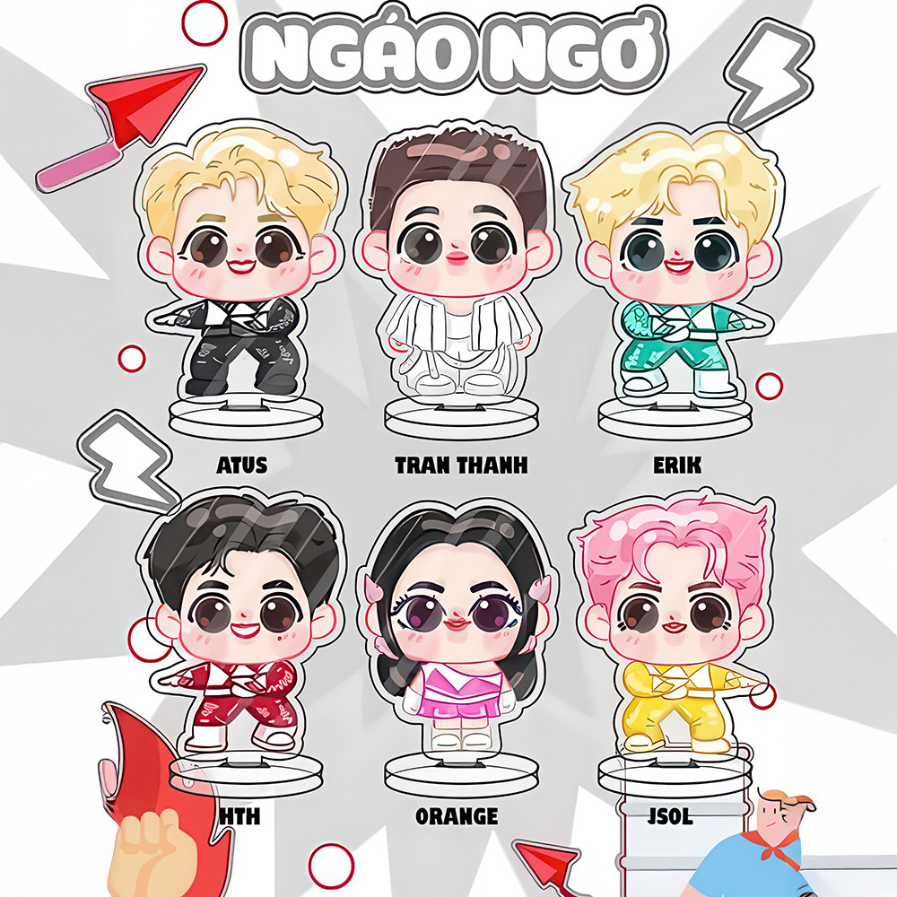 3-5CM chibi mini standee model ATSH Saying hi Silly brother Wrighthanoi ...