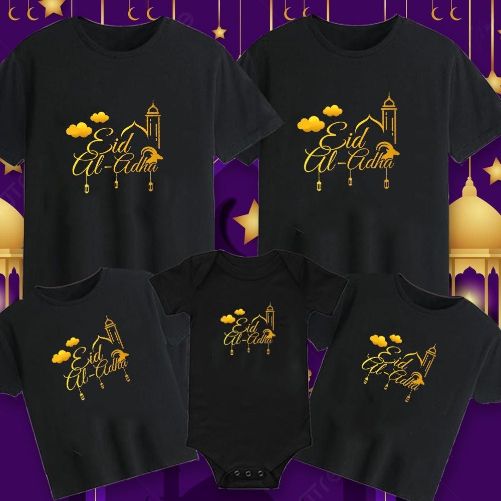 Eid Shirt Parent Child Outfits Eid Cathedral Print Short Sleeve Tops ...