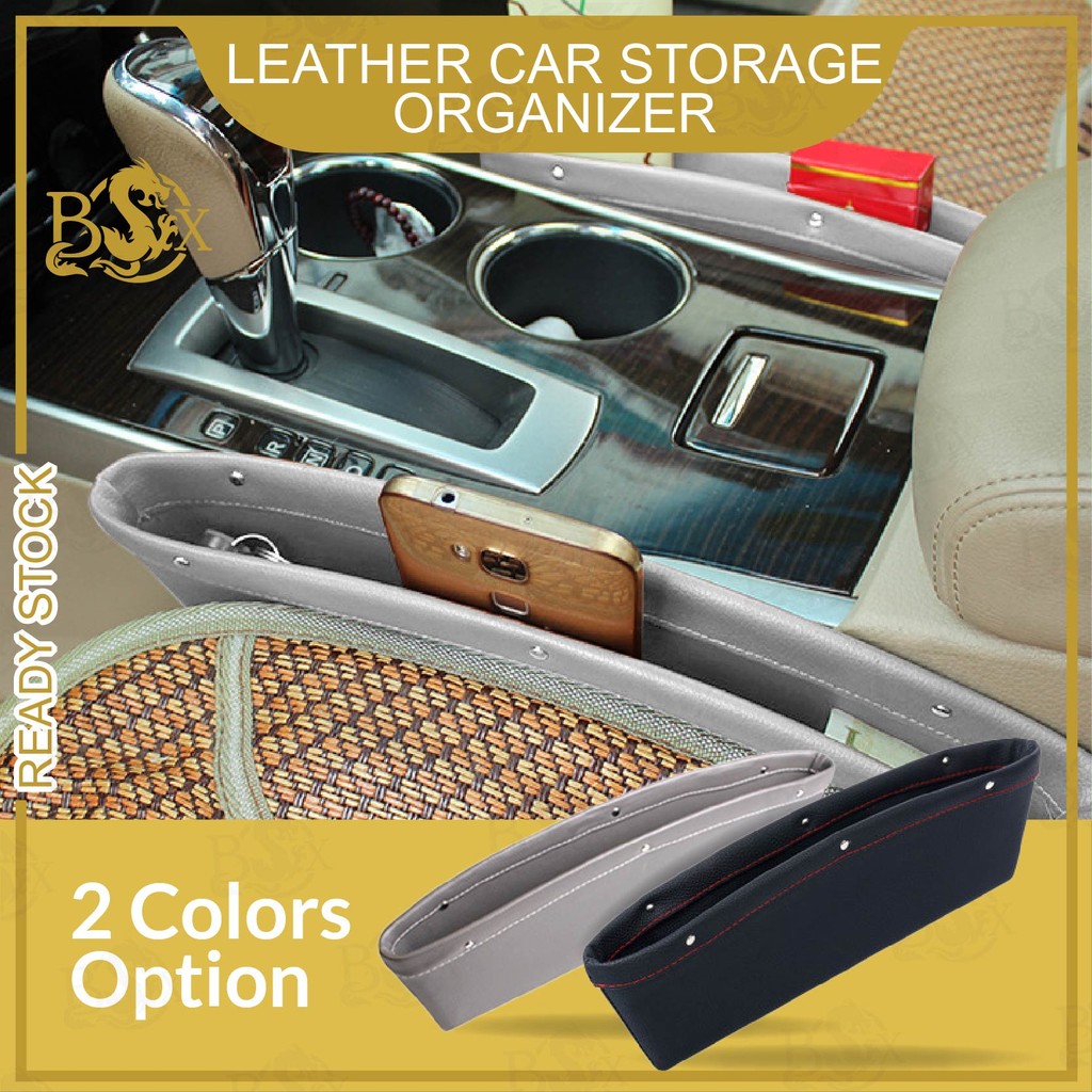 DRG (1pcs) Quality PU Leather Car Seat Side Pocket / Gap Slit Pocket ...