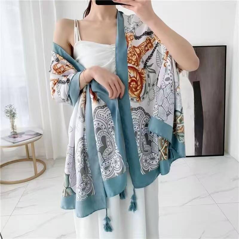 Scarf 90*180cm Summer Shawl Tassel Scarf Printed Hijab #LSO Fashion ...
