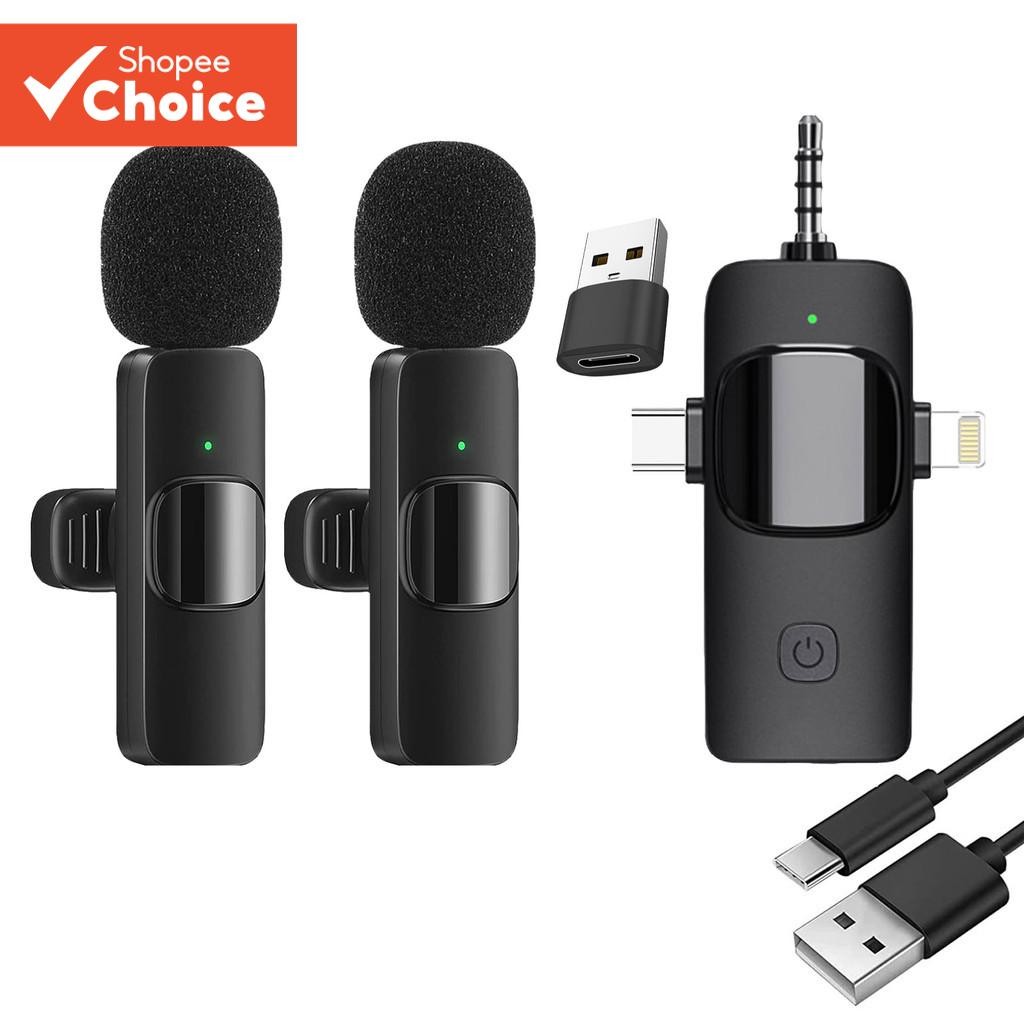 4-in-1 Professional Wireless Lavalier Microphone for iPhone/iPad ...