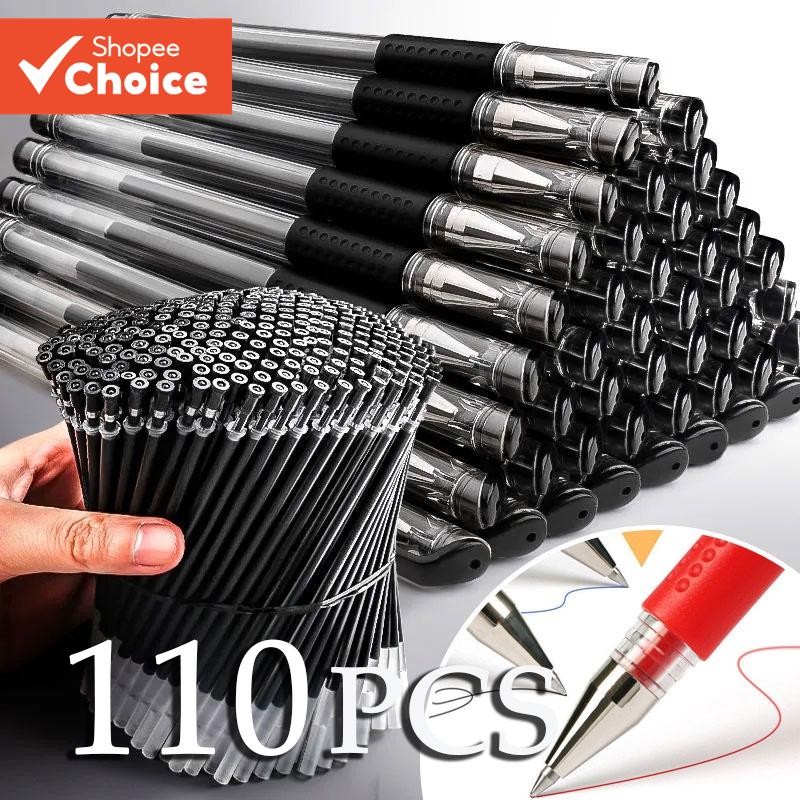 100Pcs Bullet Refill Gel Pen Refill Set Ball pen Black Blue Red Ink Gel ...
