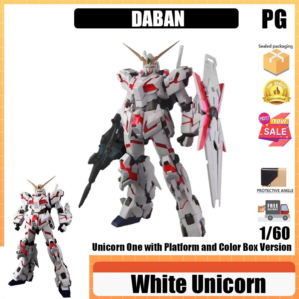DABAN White Unicorn RX-0 Color Box Taipan PG 1/60 Unicorn No. 1 Unit ...