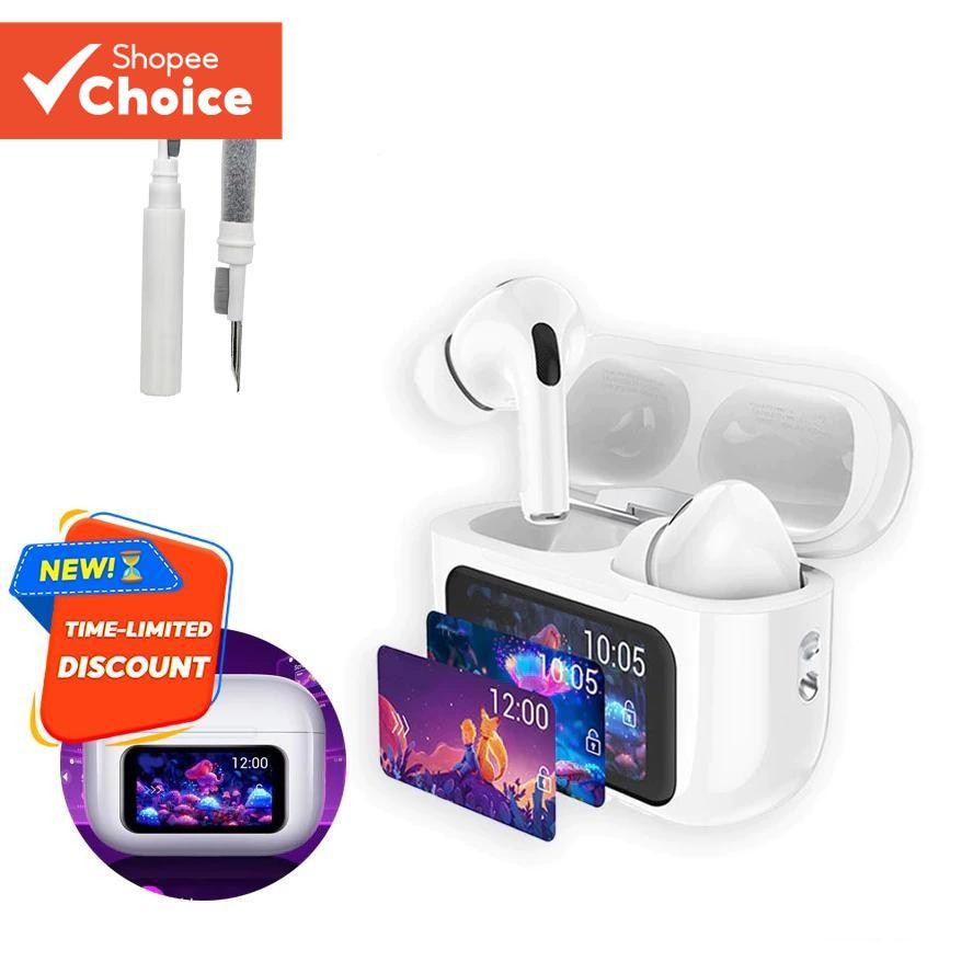 A9 Pro Bluetooth 5.0 Wireless Earphones Smart Screen EQ ANC Transparent ...