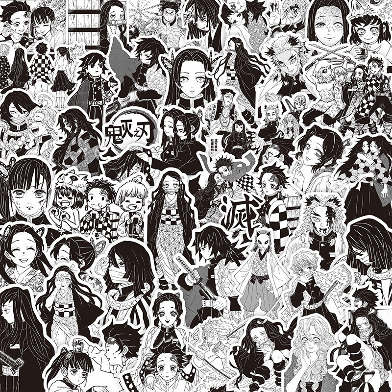 Demon Slayer Hashira Sticker Set (75/82Pcs) - Monochrome Demon Slayer ...