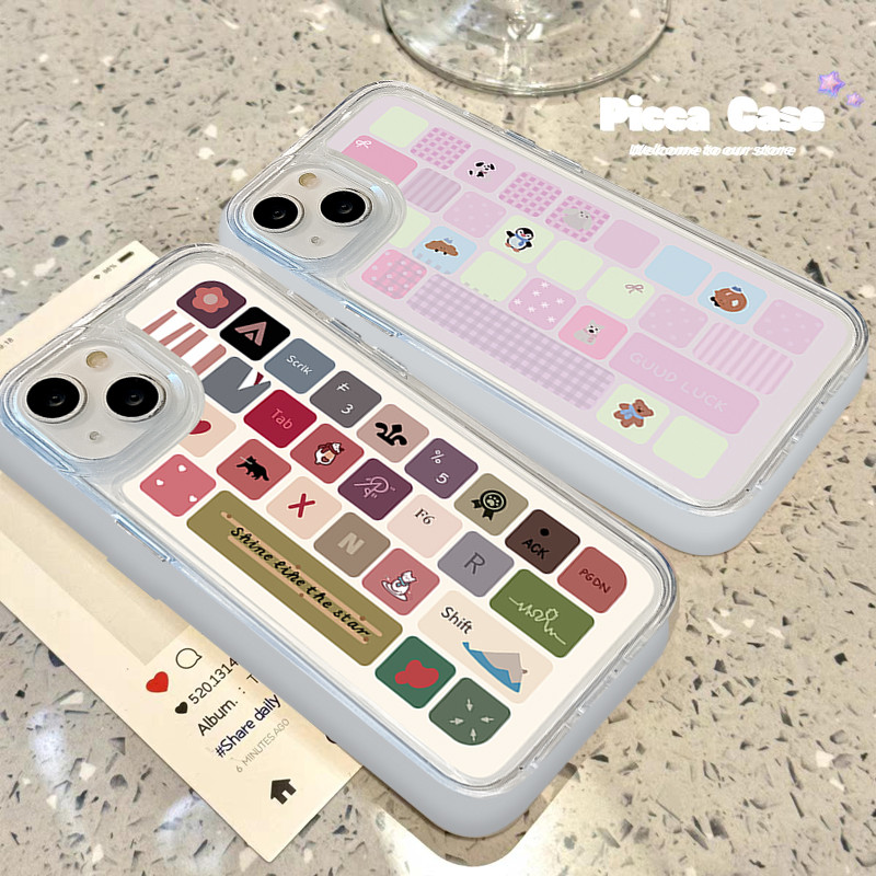 Cartoon Kitten Keyboard Pattern Clear Case for Samsung A05 A35 A05s A06 ...