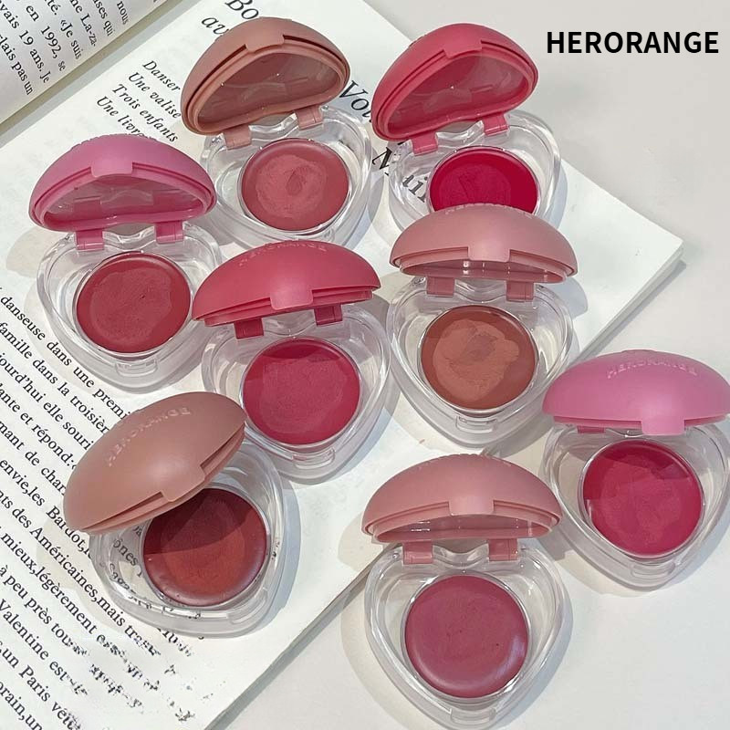 HERORANGE Lip Mud Self-Contained Lip Brush Multi-Use Lip And Cheek Balm ...