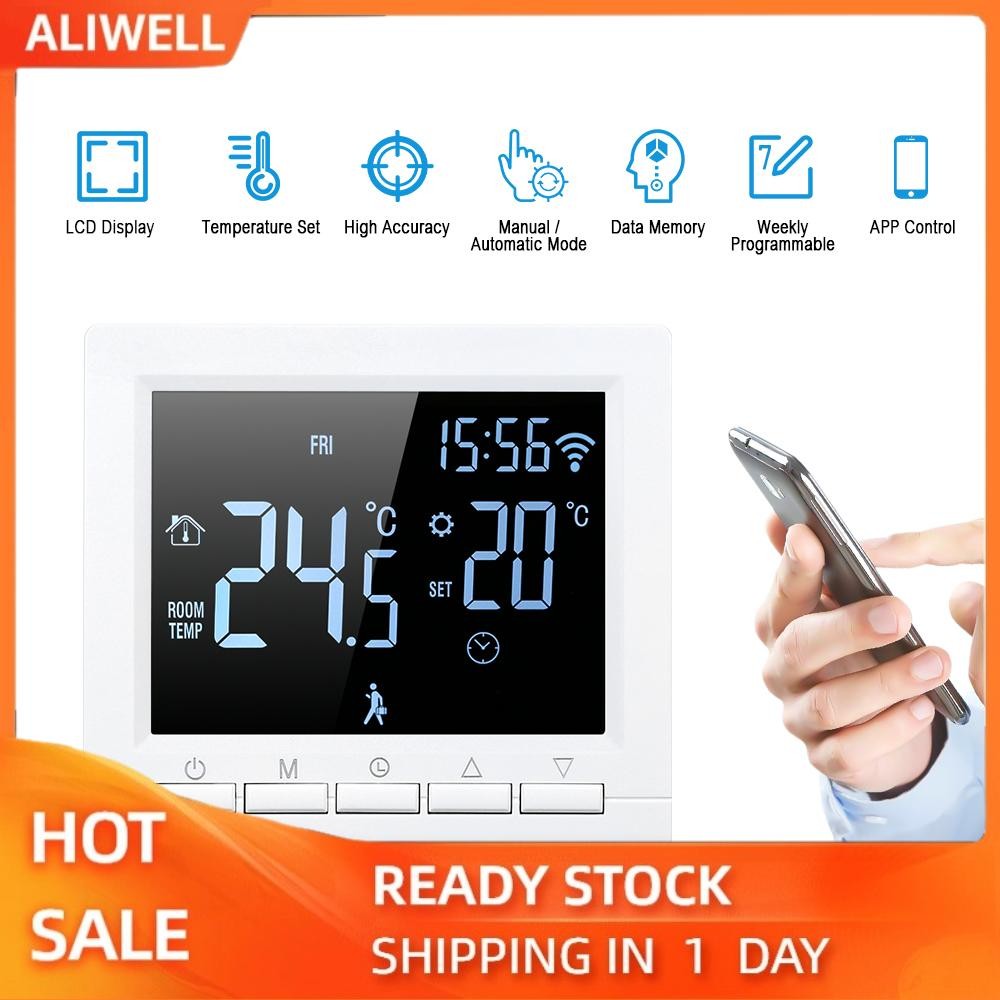 aliwell-ph Wi-Fi Smart Thermostat Digital Temperature Controller APP Control LCD Display Week ...