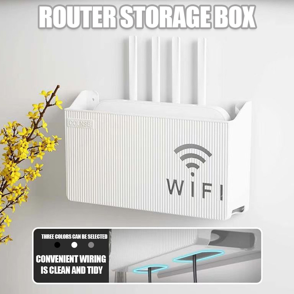 130g Wifi Shelf Set-top Box Rack TV Router Bracket Storage Box Wall ...