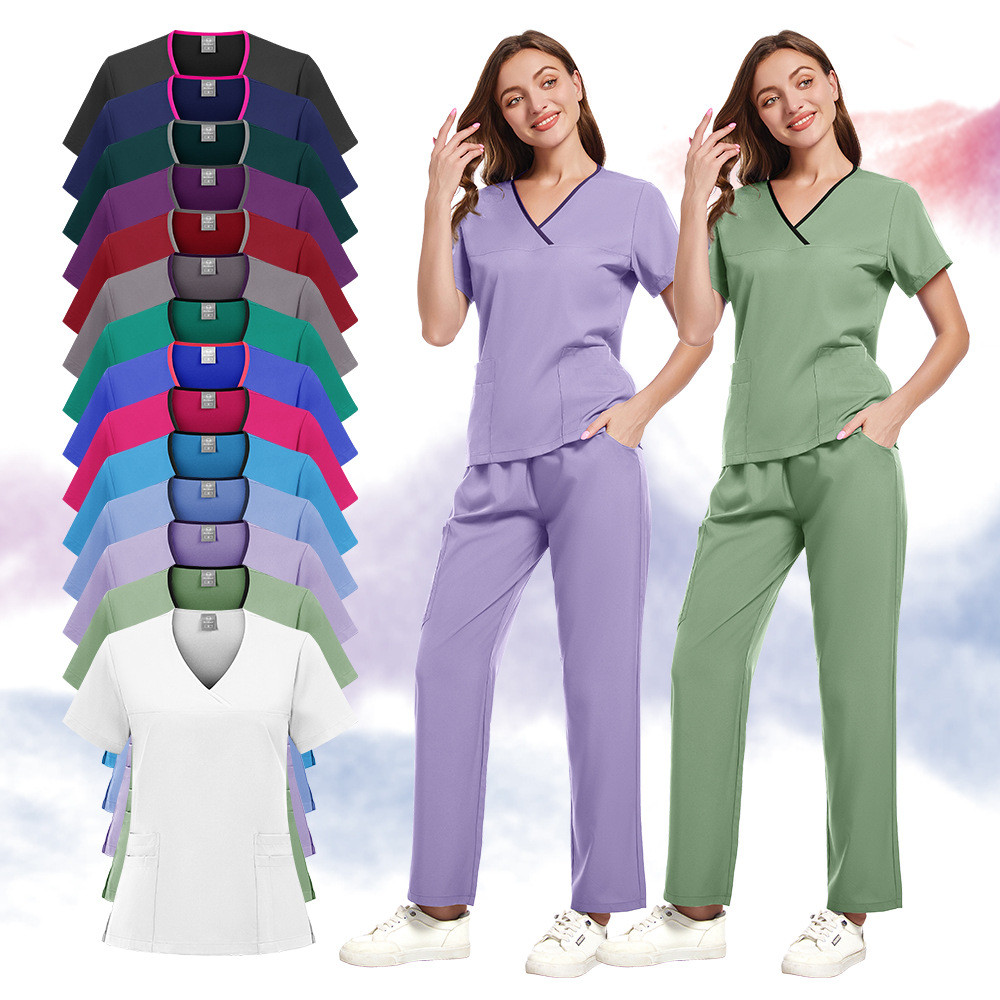 Unisex Multi-color Scrub Suit Casual Doctor Nurse Nursing Home ...