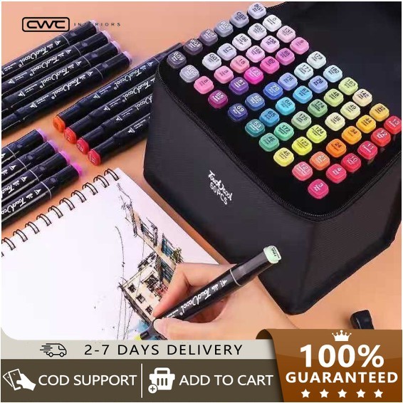 Touch 40/60/80Colors Twin Tip Pen Marker Set Dual Head Oily Alcoholic ...