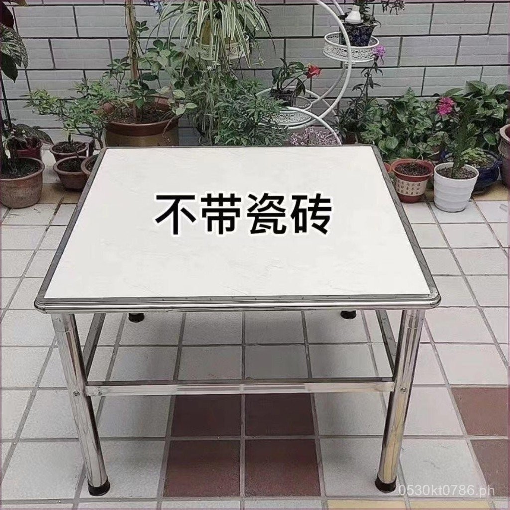 Table Frame Folding Table Tile Hollow Frame Thickened Dining Table ...