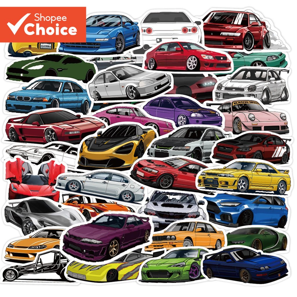 50 pcs Unique Creative Racing Car Stickers, Pretty Cool Aesthetics ...