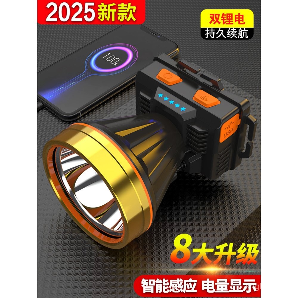shinefire Headlamp Strong Light Ultra Bright Rechargeable Head-Mounted ...