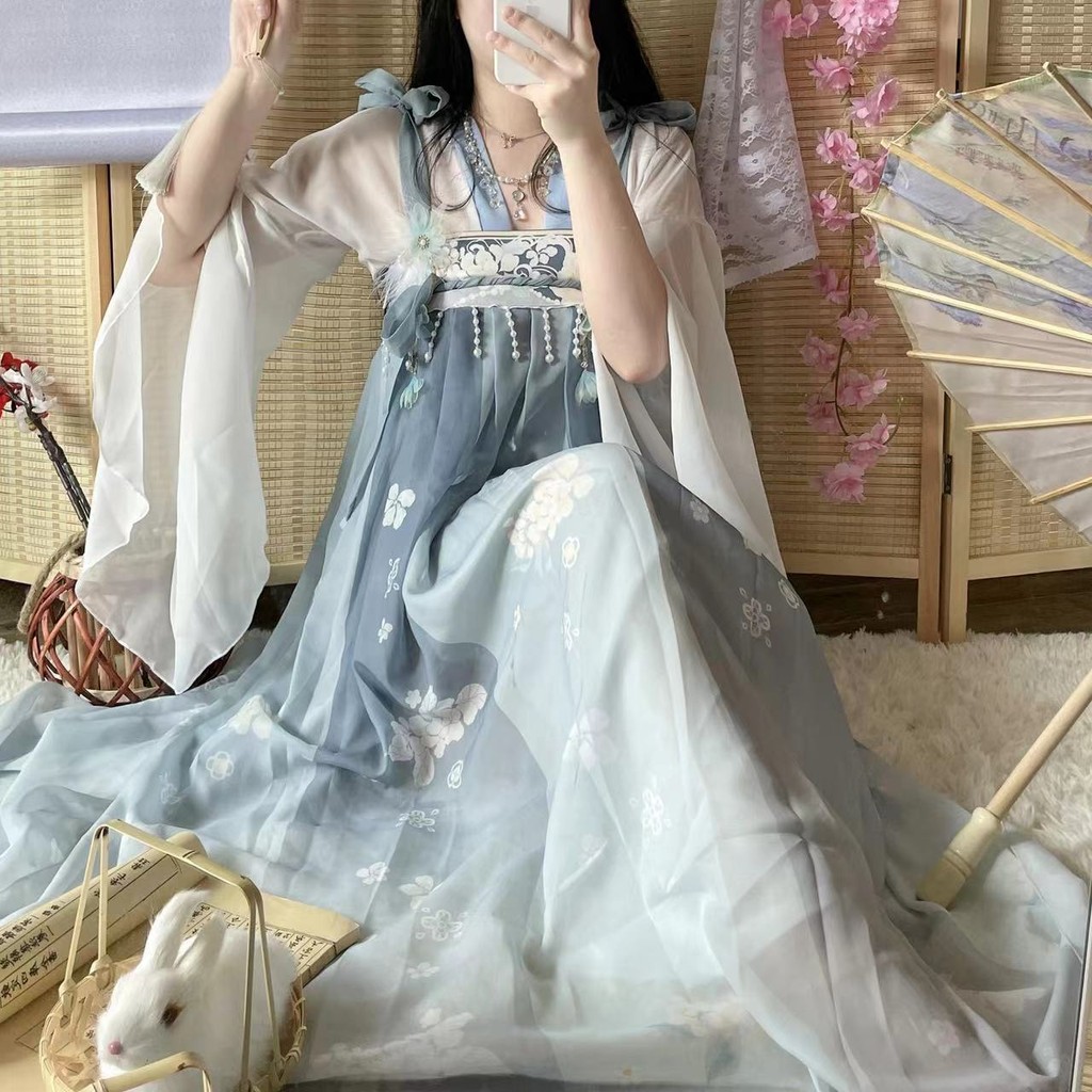 Hanfu Female Chinese Style S-XL Summer Hanfu Suit Female One-Piece ...