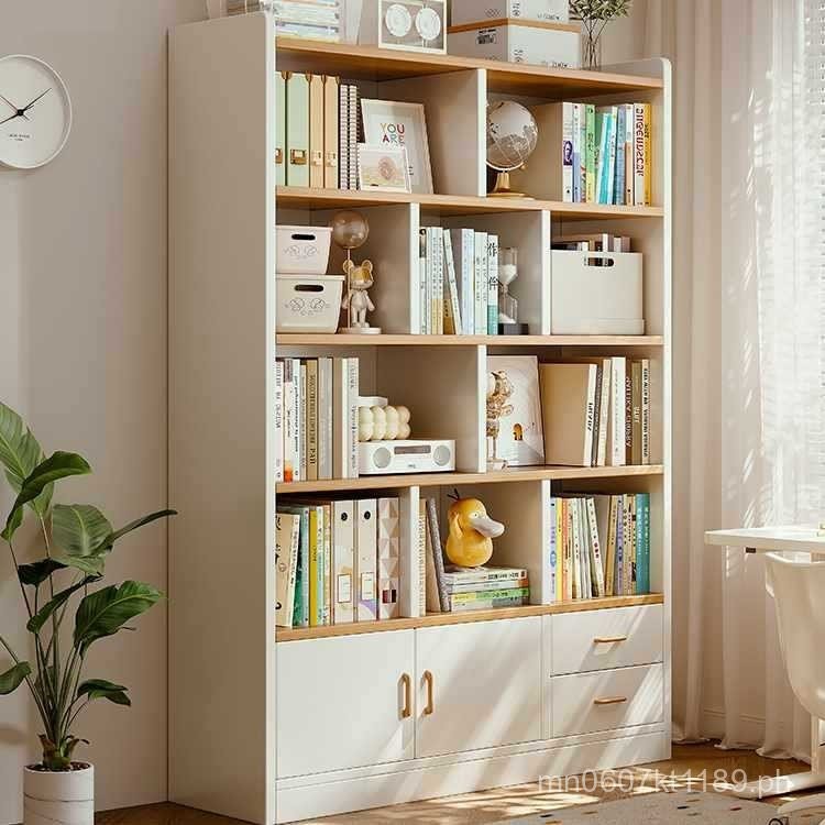 Student Storage Rack Cabinet with Doors Bookshelf Wall-Mounted Living ...