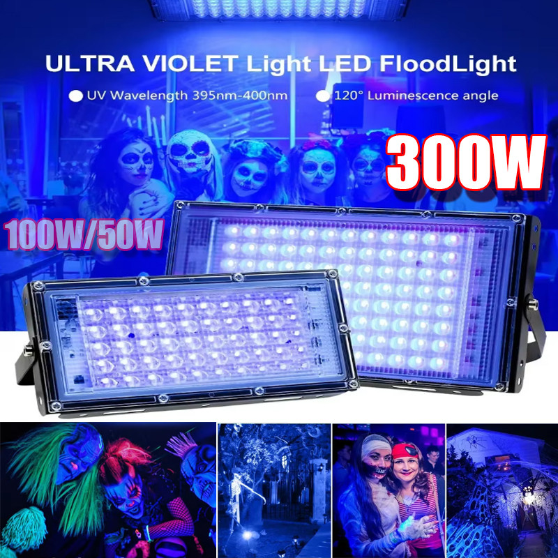 300W LED UV Black Lights 365nm 395nm Stage Blacklight 200W 100W IP65 ...