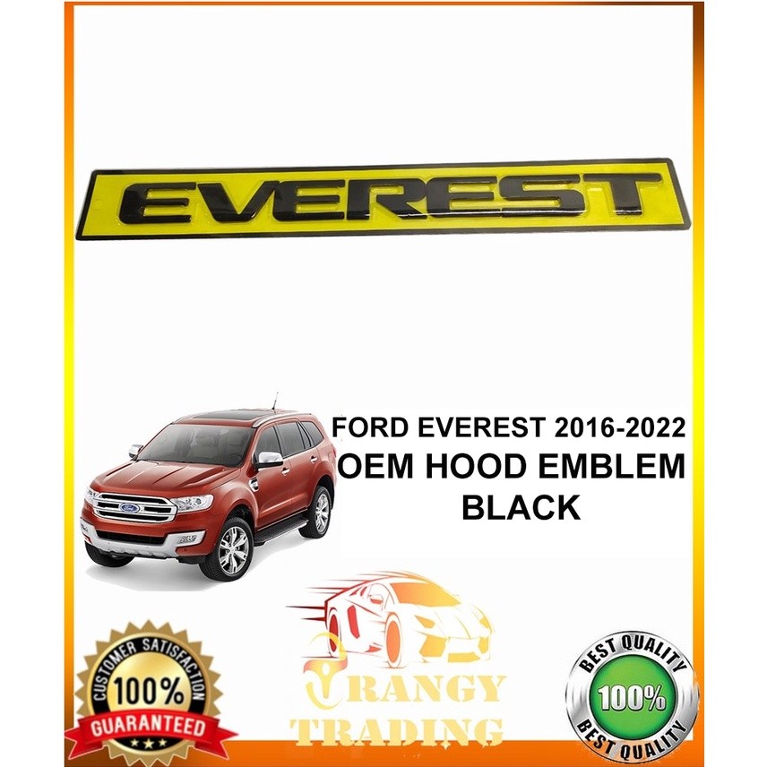 Ford Everest 2016 to 2022 OEM Hood Emblem Black With sticker guide 2017 ...