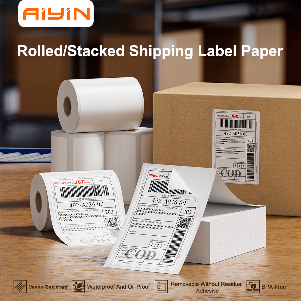 AiYin Waybill Sticker ROLL A6 Size TRIPLE PROOF 100x150mm Thermal Label ...