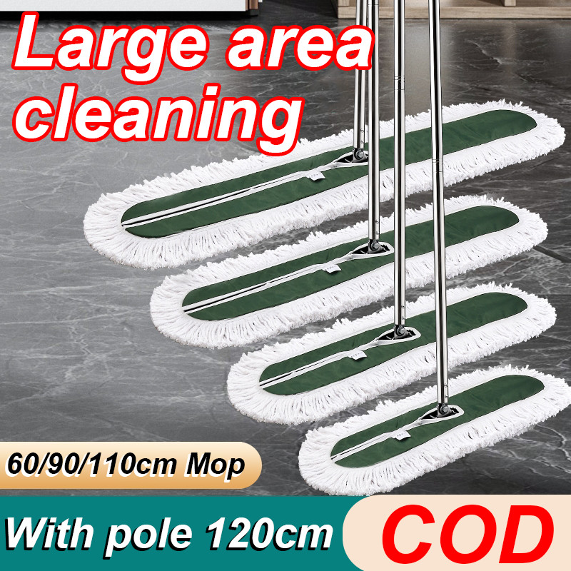 Extra Large Mop with 120cm Handle & 60/90/110cm Replacement Pads ...