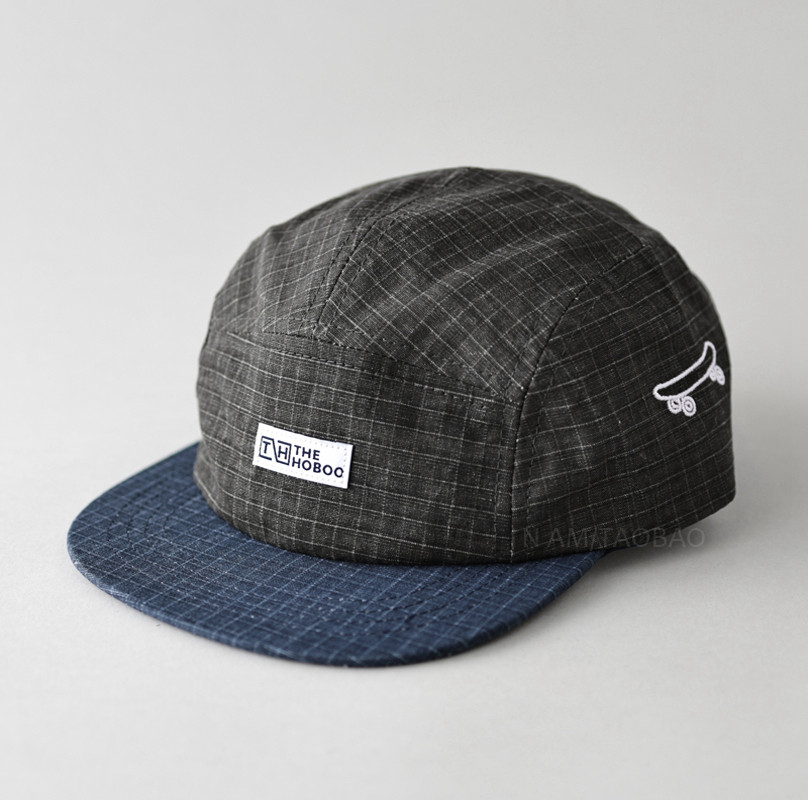 New Retro Plaid Color Matching Short-brimmed Baseball Cap Men's and ...