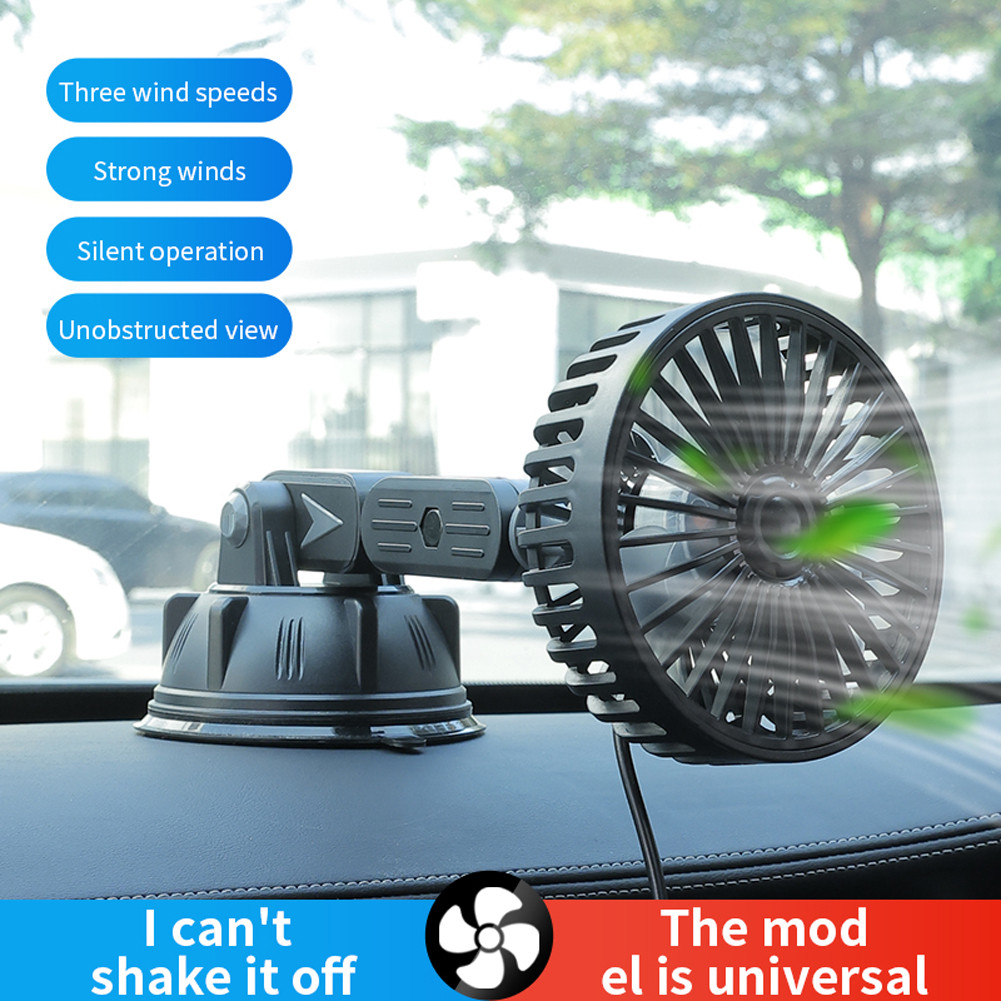 Sucker Auto Ventilation Fan 360 Degree Rotatable Car Air Cooler USB ...