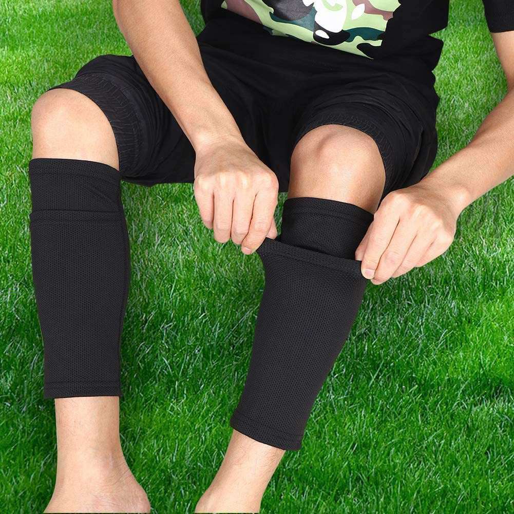 1 Pair Soccer Shin Guards Sleeves with Pocket Shin Pad Compression ...