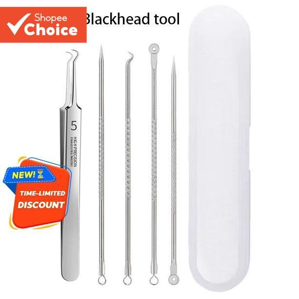 5Pcs/Set Blackhead Comedone Acne Pimple Belmish Extractor Stainless ...
