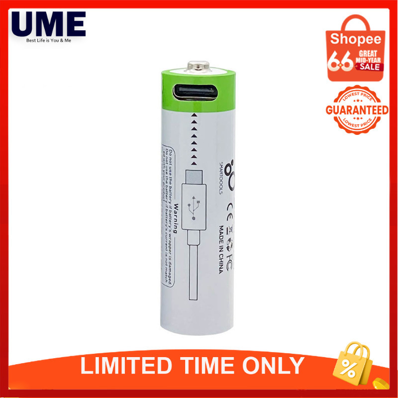 14500 700mAh High Quality Li-ion Rechargeable Battery USB 3.7V Type C ...