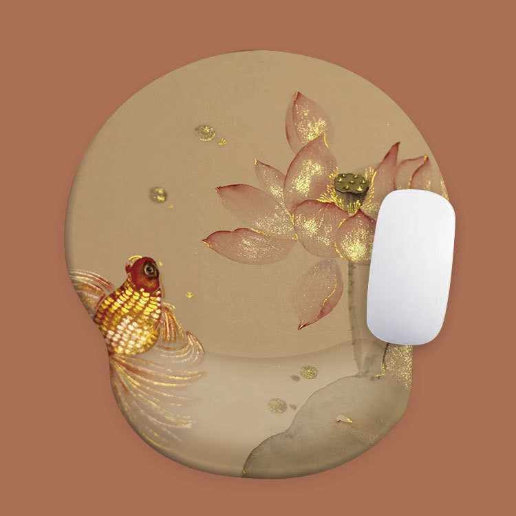 Mouse pad Golden Lotus Small mouse pad Wristband Anti-slip Silicone ...