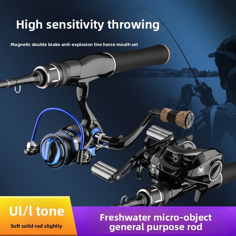UL Solid Carbon Micro Lure Rod Set – Baitcasting & Spinning Combo ...