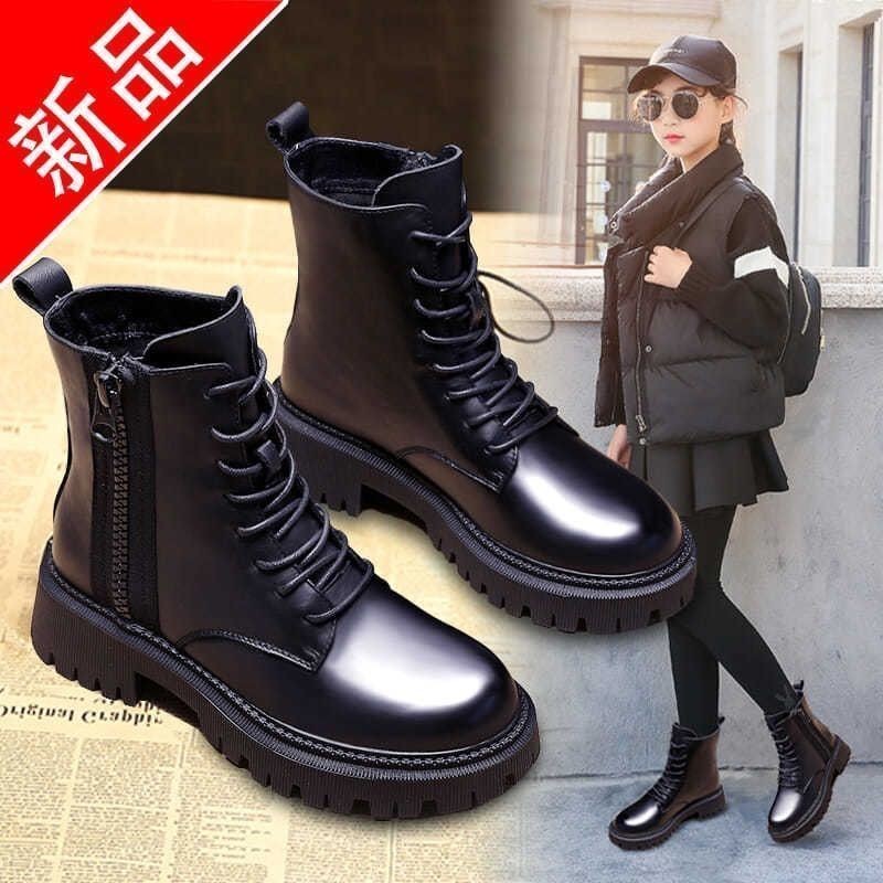 black boots for kids girl Highcut leather British Martin Girls' boots ...