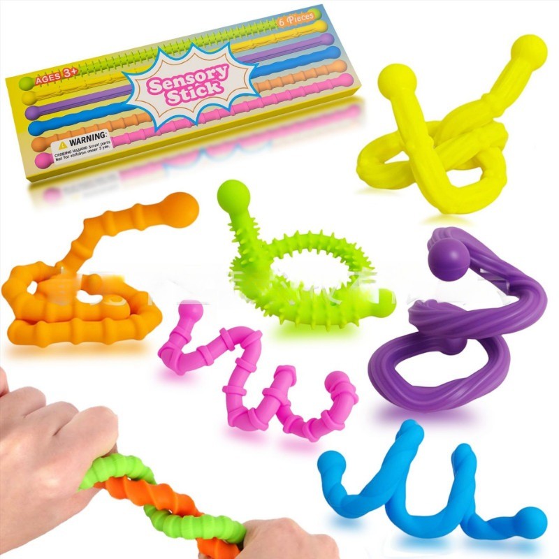 Silicone Sensory Strip Fidget Toys Kids Autism Decompression Calming ...
