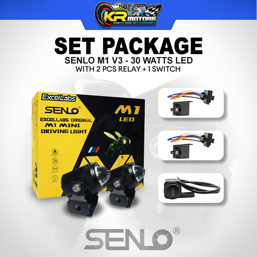 SET PACKAGE - ORIGINAL SENLO M1 MINI DRIVING LIGHT V3, A1 Switch and 2 ...